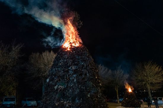 Piles Wood Catch Fire Sanctuary Madonna Editorial Stock Photo - Stock ...