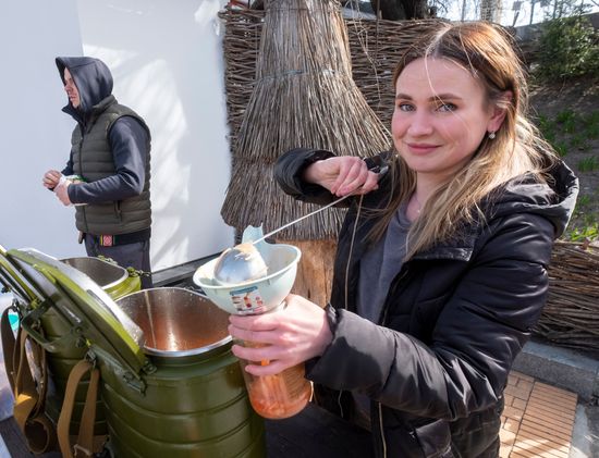 Babushkas Outdoor Soup Kitchen Run By Editorial Stock Photo - Stock ...