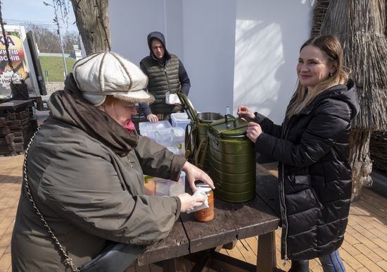 Babushkas Outdoor Soup Kitchen Run By Editorial Stock Photo - Stock ...