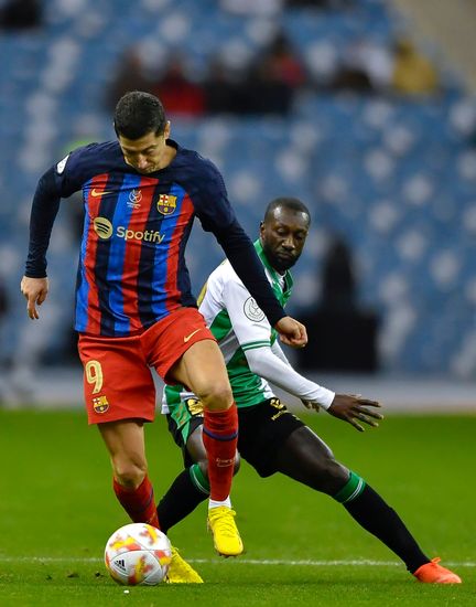 Barcelona Player Robert Lewandowski Front Action Editorial Stock Photo ...