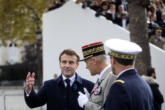 Emmanuel Macron Thierry Burkhard French President Editorial Stock Photo ...
