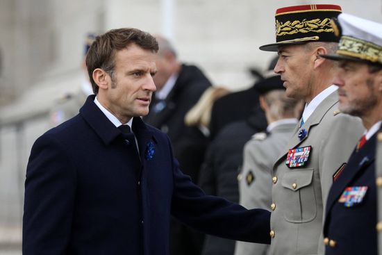 Emmanuel Macron Thierry Burkhard French President Editorial Stock Photo ...