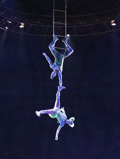 Acro Net Performers Dress Rehearsal Cirque Editorial Stock Photo ...