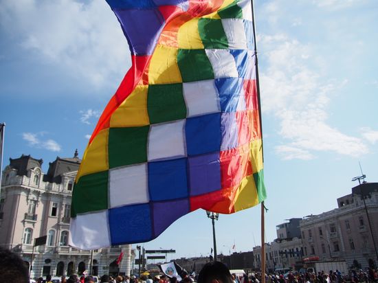 Wiphala Andean Indigenous Peoples Flag Waving Editorial Stock Photo ...