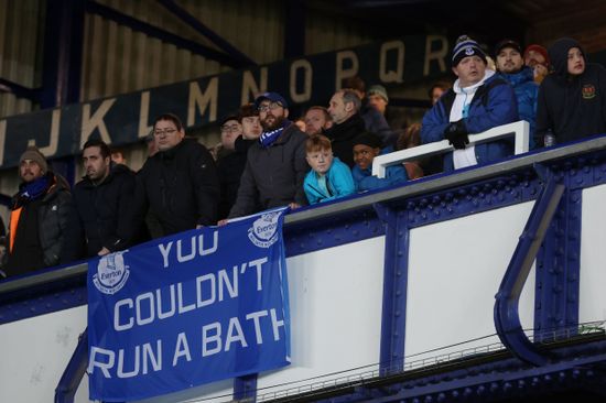 Everton Fans Hold Protest Banners After Editorial Stock Photo - Stock ...