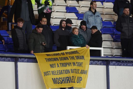 Everton Fans Hold Protest Banners After Editorial Stock Photo - Stock ...