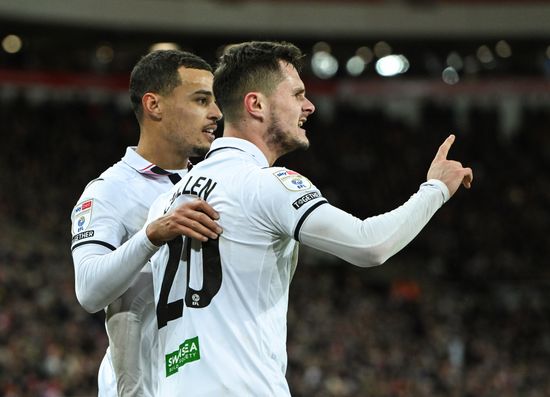 Liam Cullen Swansea City Celebrates Scoring Editorial Stock Photo ...