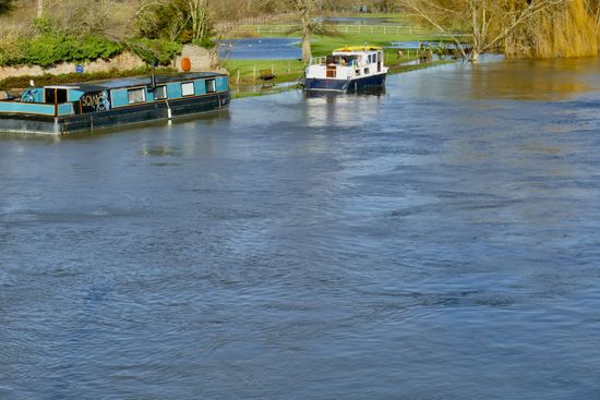 Narrow Boat Owners Surrounded By Rising Editorial Stock Photo - Stock ...