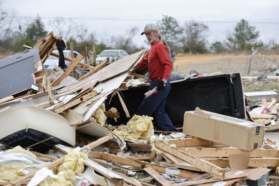 Scott Wayman Sifts Through Debris His Editorial Stock Photo - Stock ...
