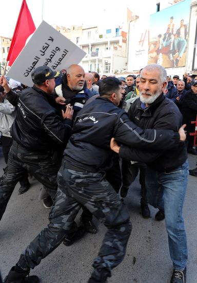 People Clash Police During Protest Against Editorial Stock Photo ...
