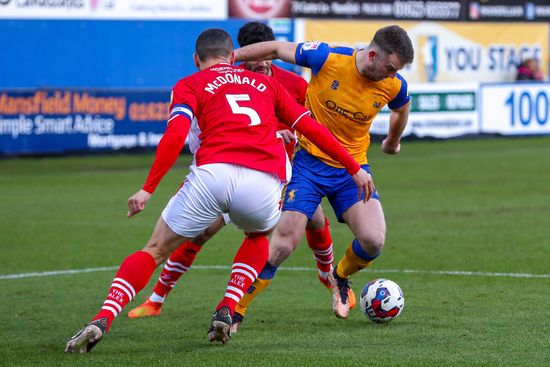 Rhys Oates Mansfield Town Dribbles Through Editorial Stock Photo ...