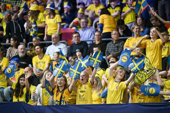 Swedish Fans Cheer Stands During Ihf Editorial Stock Photo - Stock ...