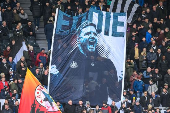 Fans Unfurl Banner Newcastle Manager Eddie Editorial Stock Photo ...