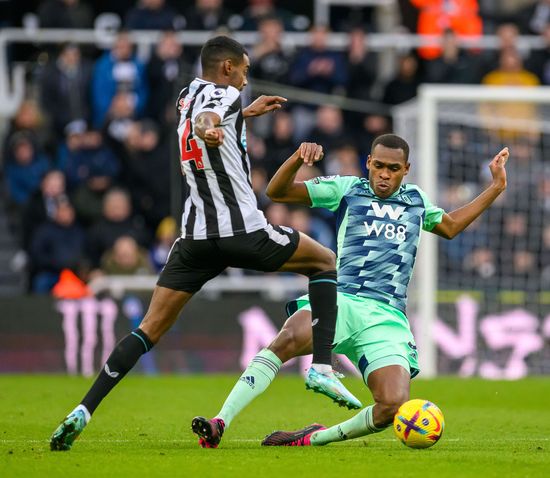 Fulhams Issa Diop Tackles Newcastles Alexander Editorial Stock Photo ...