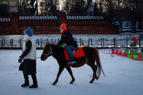 Child Rides Mule Lake Turned Into Editorial Stock Photo - Stock Image ...