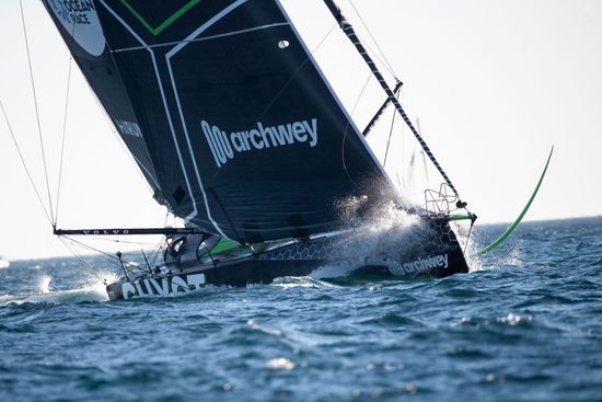 Imoca Class Sailing Boat Vo65 Boat Editorial Stock Photo - Stock Image ...
