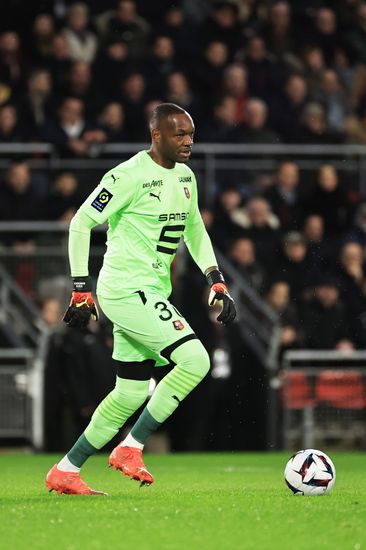 Rennes Goalkeeper Steve Mandanda Action During Editorial Stock Photo ...