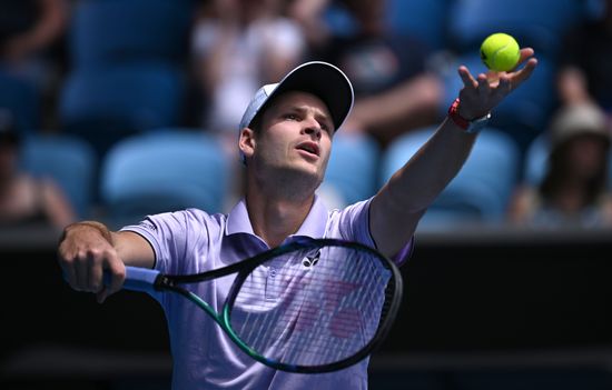 Hubert Hurkacz Poland Serves Against Pedro Editorial Stock Photo - Stock Image | Shutterstock