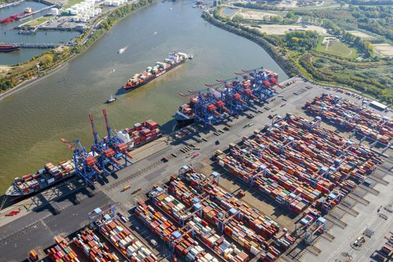 Aerial View Container Ship Montreal Express Editorial Stock Photo ...