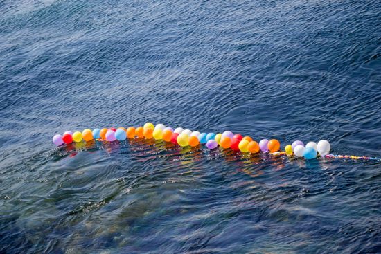 Balloons Shooting Range Targets On Water Editorial Stock Photo - Stock ...