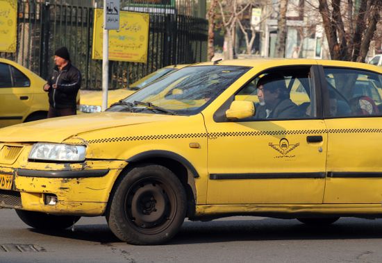 Taxi Driver Drives Street Tehran Iran Editorial Stock Photo - Stock ...