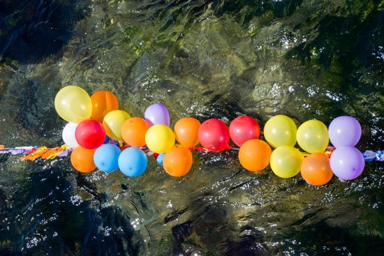 Balloons Shooting Range Targets On Water Editorial Stock Photo - Stock ...