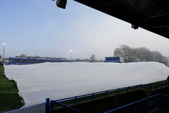 Groundsmen Prepare Frozen Pitch Ready Kick Editorial Stock Photo ...