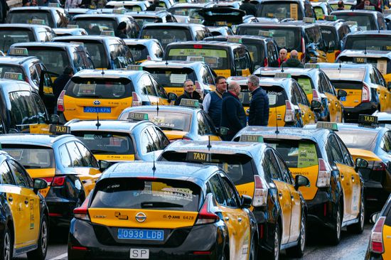 Taxi Drivers Rally Barcelona Spain 17 Editorial Stock Photo - Stock ...