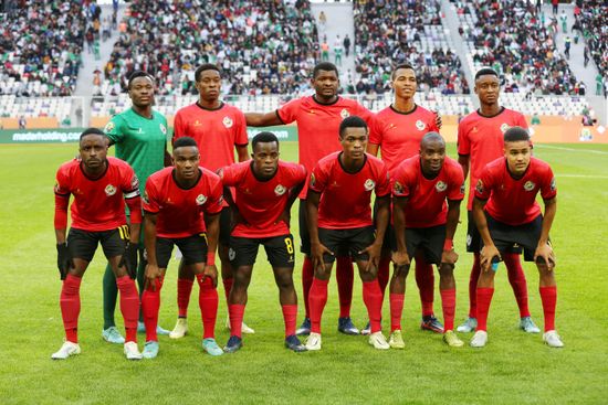 Mozambique Players Line Football Match During Editorial Stock Photo ...