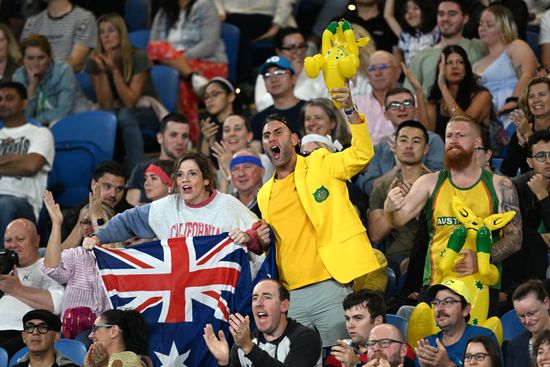 Australian Fans Cheers During Match Between Editorial Stock Photo ...