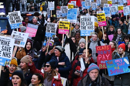 Nurses March Hold Banners They Strike Editorial Stock Photo - Stock ...