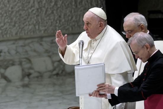 Pope Francis Gives His Blessing During Editorial Stock Photo - Stock ...