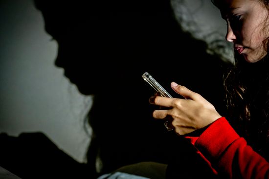 Girl Watching Tiktok On Her Phone Editorial Stock Photo Stock Image