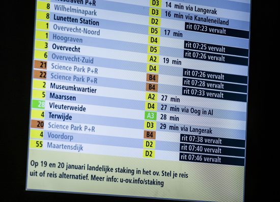 Utrecht Information Board Bus Station Utrecht Editorial Stock Photo ...