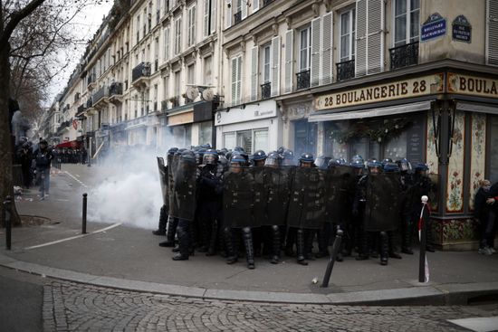 French Police Forces Secure Position Clashes Editorial Stock Photo ...