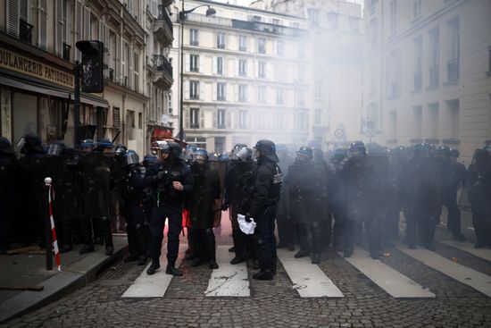 French Police Forces Secure Position Clashes Editorial Stock Photo ...