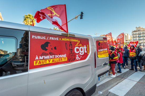 Cgt Union Van Posters Stuck On Editorial Stock Photo - Stock Image ...