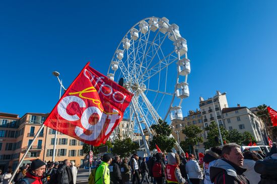 Red Flag Cgt Union Passes Front Editorial Stock Photo - Stock Image ...