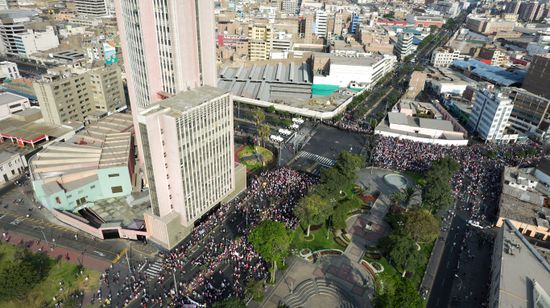 Aerial View Shows Demonstrators Gathered During Editorial Stock Photo ...