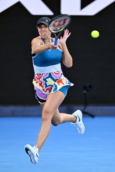 Madison Keys Usa Plays Forehand During Editorial Stock Photo - Stock ...