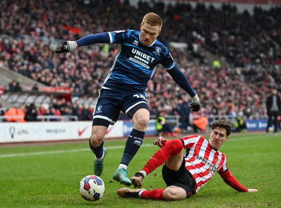 Trai Hume Sunderland Challenges Duncan Watmore Editorial Stock Photo ...