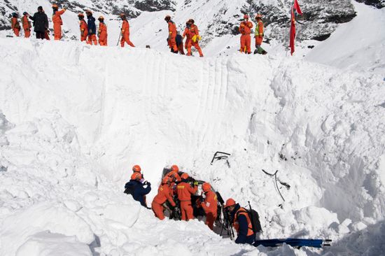 Rescuers Work Avalanche Site Nyingchi Southwest Editorial Stock Photo ...