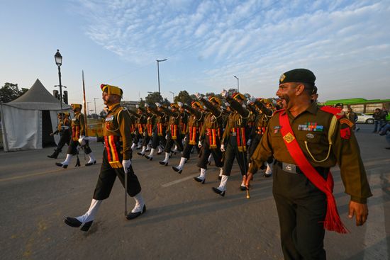 Army Dogra Regiments Contingent Rehearses Republic Editorial Stock ...