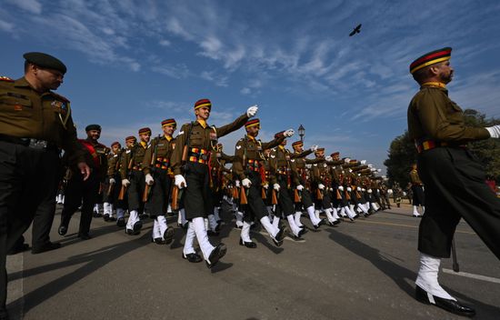 Army Dogra Regiments Contingent Rehearses Republic Editorial Stock ...