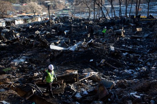 Emergency Personnel Work Scene After Fire Editorial Stock Photo - Stock ...