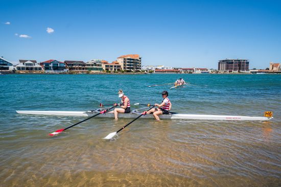 Rowing Crews Practice West Lakes Adelaide Editorial Stock Photo - Stock ...