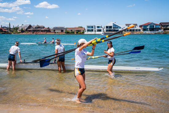 Rowing Crews Practice West Lakes Adelaide Editorial Stock Photo - Stock ...