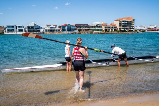 Rowing Crews Practice West Lakes Adelaide Editorial Stock Photo - Stock ...