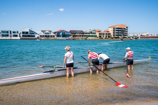 Rowing Crews Practice West Lakes Adelaide Editorial Stock Photo - Stock ...