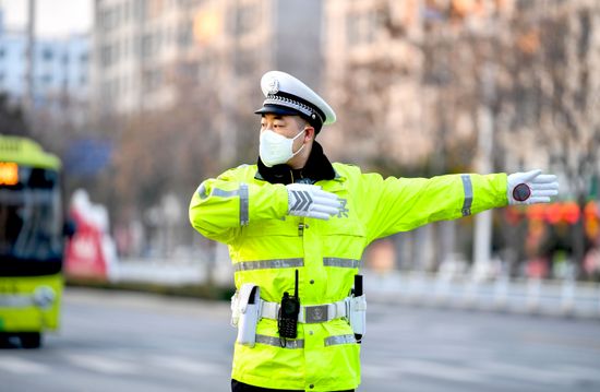 Traffic Police Officer Works Crossroad Bozhou Editorial Stock Photo ...
